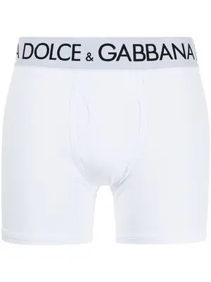 Dolce & Gabbana Logo-waistband Boxer Shorts - White