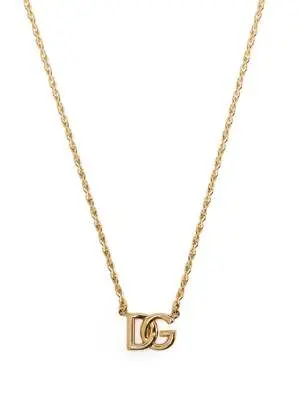 Dolce & Gabbana Logo-plaque Chain Necklace - Gold