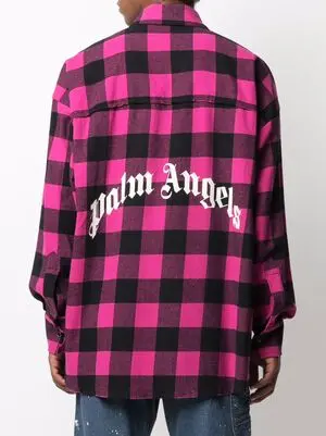 Palm Angels Check-print Logo Shirt