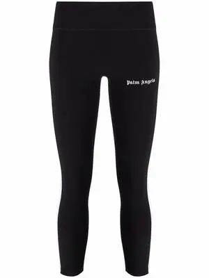 Palm Angels Logo-print High-rise Leggings - Black