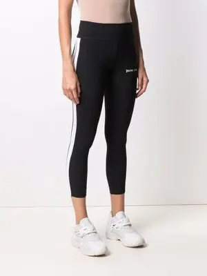 Palm Angels Logo-print High-rise Leggings - Black