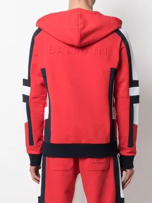 Balmain Contrast-panel Zip-up Hoodie