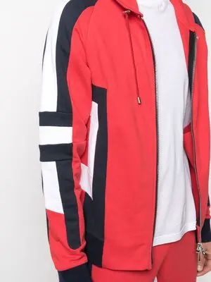 Balmain Contrast-panel Zip-up Hoodie