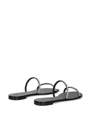 GIUSEPPE ZANOTTI Mauritia Embellished Flat Sandals - Black