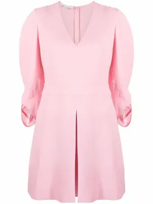 Stella McCartney V-neck Front-pleat Dress - Pink