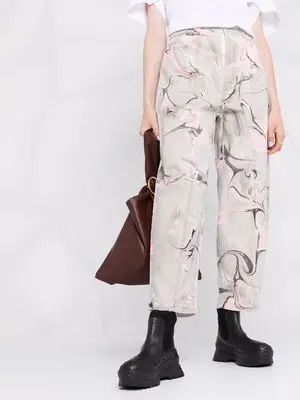 Stella McCartney Marble-print Tapered Jeans