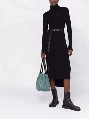 Philosophy Di Lorenzo Serafini Ribbed-knit Fitted Midi Dress