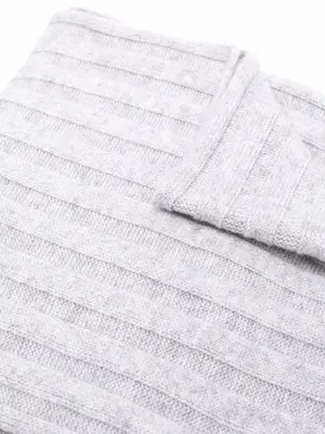Brunello Cucinelli Ribbed-knit Cashmere Scarf - Grey