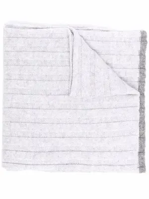 Brunello Cucinelli Ribbed-knit Cashmere Scarf - Grey