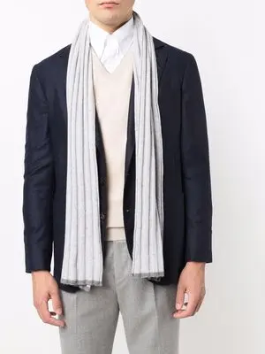 Brunello Cucinelli Ribbed-knit Cashmere Scarf - Grey