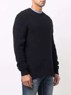 ROBERTO COLLINA Crew-neck Knitted Jumper - Blue