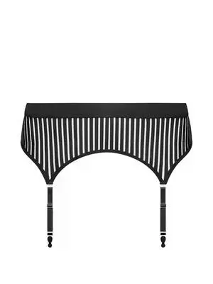 MAISON CLOSE Striped Suspenders - Black