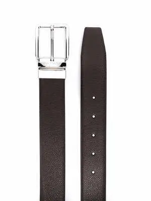 Canali Grained Leather Belt