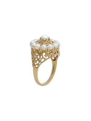 Dolce & Gabbana 18k Yellow Ring With Pearls