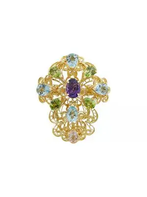 Dolce & Gabbana 18kt Yellow Filigree Gemstone Ring - Gold