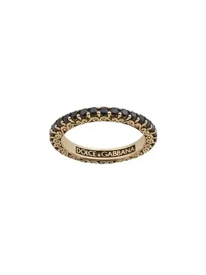 Dolce & Gabbana 18k Yellow Gold Sapphire Sicily Ring - Black