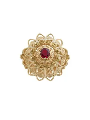 Dolce & Gabbana 18k Yellow Filigree Rhodolite Garnet Ring - Gold