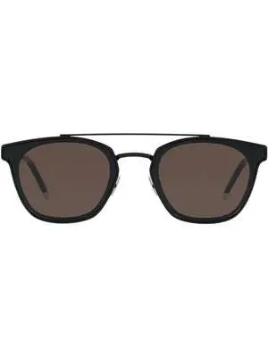 Saint Laurent Double-bridge Round Sunglasses