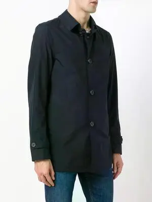 Herno Classic Buttoned Coat - Blue