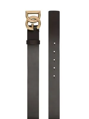 Dolce & Gabbana Logo Buckle Leather Belt - Brown