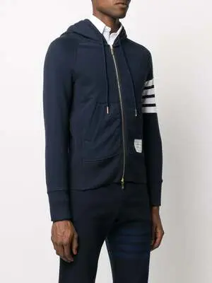 Thom Browne 4-bar Cotton Hoodie - Blue