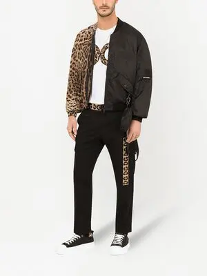 Dolce & Gabbana Leopard-print Spliced Bomber Jacket