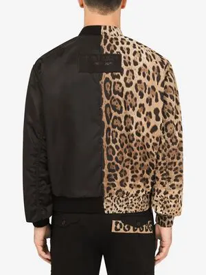Dolce & Gabbana Leopard-print Spliced Bomber Jacket