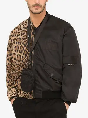 Dolce & Gabbana Leopard-print Spliced Bomber Jacket