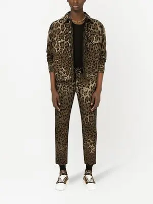 Dolce & Gabbana Leopard-print Cropped Trousers