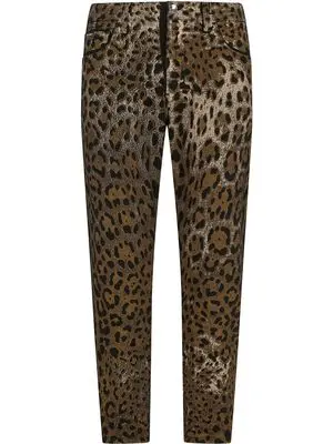 Dolce & Gabbana Leopard-print Cropped Trousers