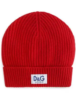 Dolce & Gabbana Logo-patch Ribbed-knit Beanie