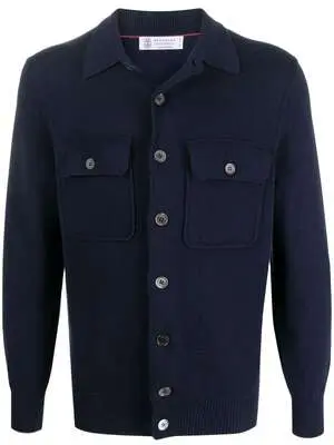 Brunello Cucinelli Cashmere Two-pocket Cardigan - Blue