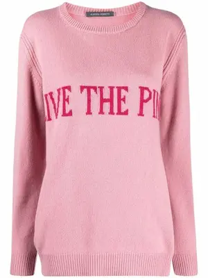 Alberta Ferretti Slogan-print Knitted Jumper