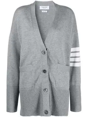 Thom Browne Oversized 4-bar Stripe Cardigan - Grey