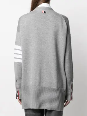 Thom Browne Oversized 4-bar Stripe Cardigan - Grey