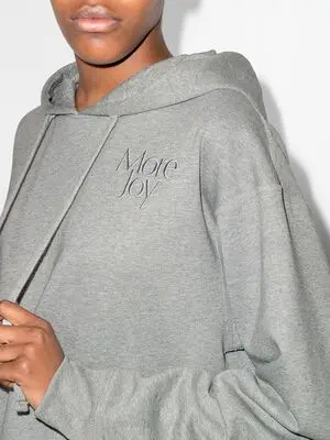 MORE JOY Logo-embroidered Cropped Hoodie