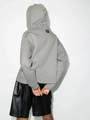 MORE JOY Logo-embroidered Cropped Hoodie