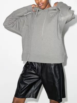 MORE JOY Logo-embroidered Cropped Hoodie