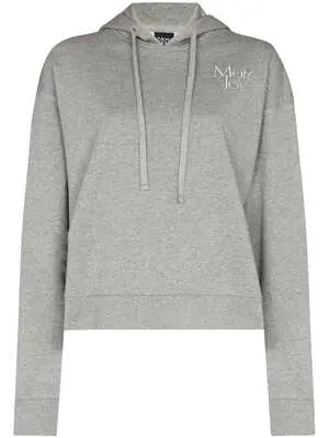 MORE JOY Logo-embroidered Cropped Hoodie
