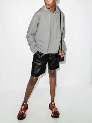 MORE JOY Logo-embroidered Cropped Hoodie