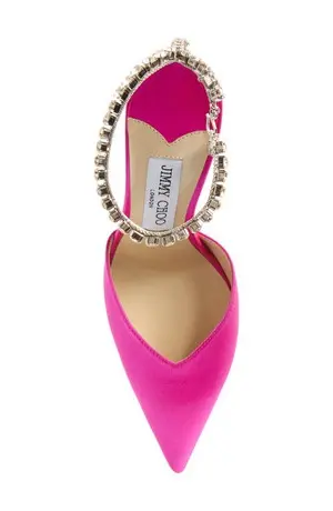 JIMMY CHOO Saeda Crystal Ankle Strap Pumps