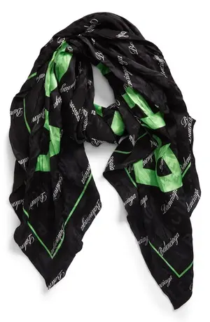 Balenciaga Logo Silk Scarf