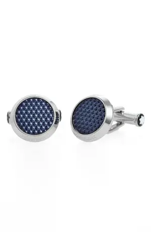 Montblanc Lacquer Inlay Cuff Links Blue