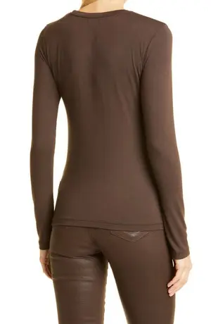 L'Agence Tess Long Sleeve Top - Espresso