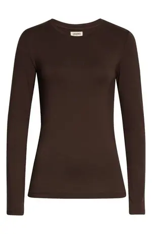 L'Agence Tess Long Sleeve Top - Espresso