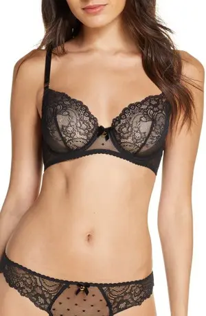 DITA VON TEESE Fiamma Underwire Balconette Bra - Black