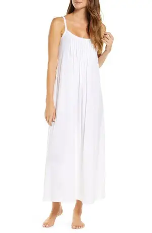 Hanro Juliet Pleat Neck Cotton Nightgown - White