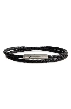 JONAS STUDIO Braided Leather Wrap Bracelet - Black