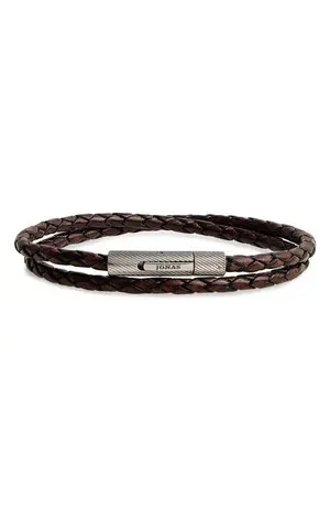 JONAS STUDIO Braided Leather Wrap Bracelet - Brown
