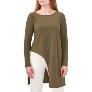 Chaus Asymmetrical Hem Long Sleeve Tunic